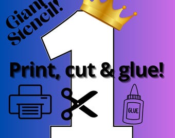 Giant Number 1 Stencil Template - Printable Large Number for Crafts ...