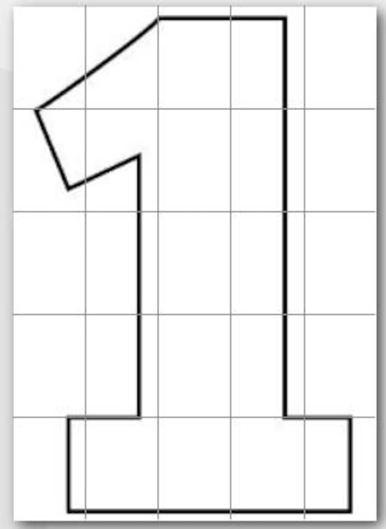 Large Number 1 Stencil – Printable Modern Font | Piñata, Cake, Craft ...