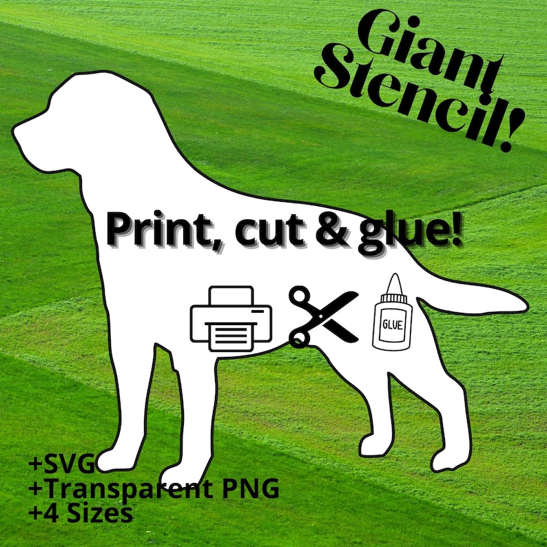 Giant Dog Stencil Template – Printable Large Dog Outline for Crafts ...