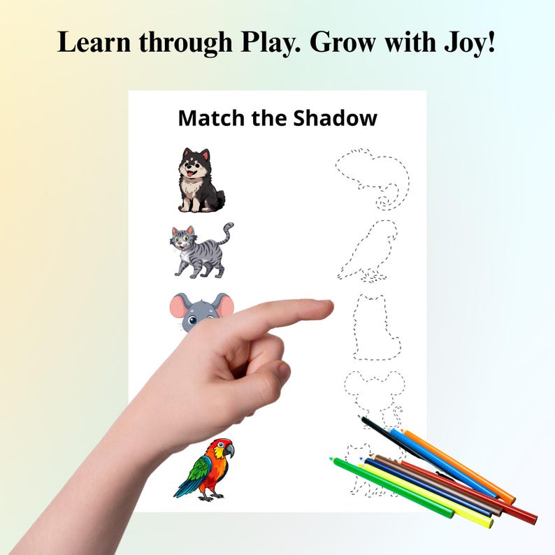 Shadow Matching Game | Preschool Learning Activity | Printable PDF ...