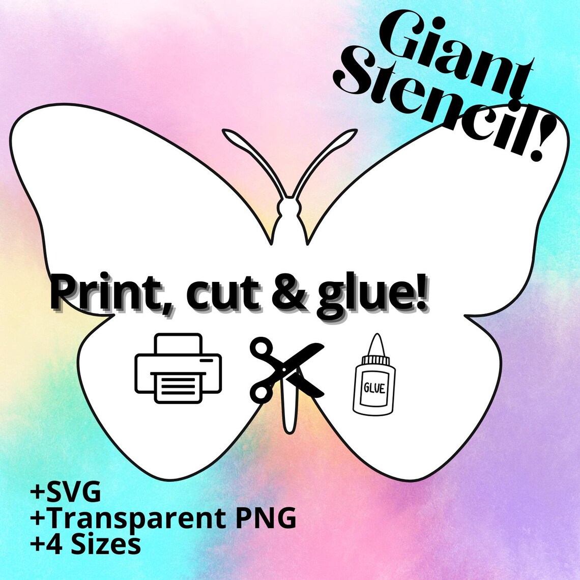 Simple Butterfly Stencil – Printable Template for Kids Crafts, DIY ...