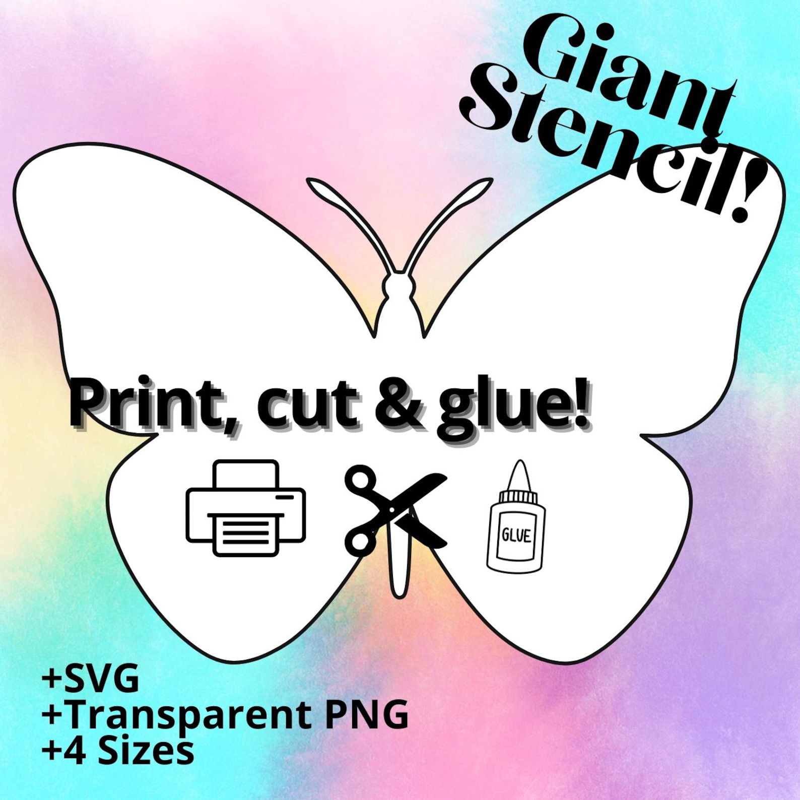 Simple Butterfly Stencil – Printable Template for Kids Crafts, DIY ...
