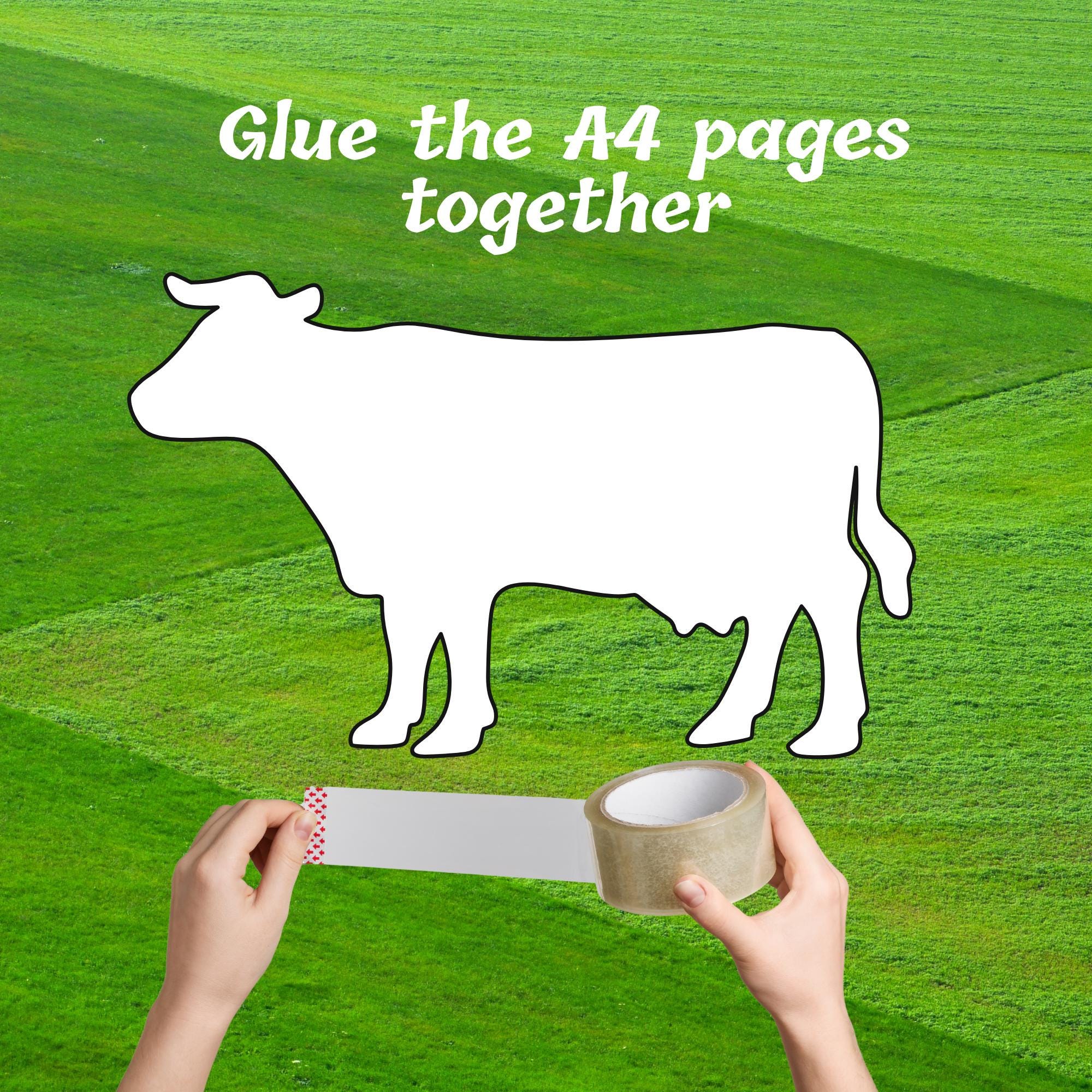 Giant Cow Stencil Template: Printable Animal Outline for Crafts (PDF ...