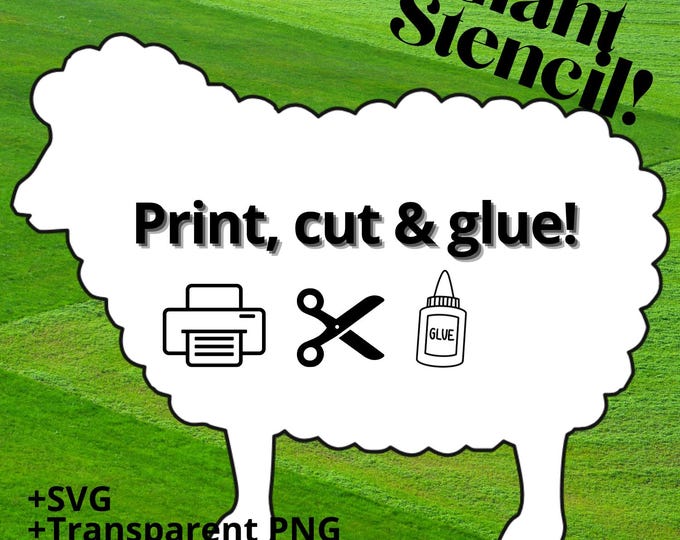 Giant Sheep Stencil Template - Printable Farm Animal Silhouette for ...