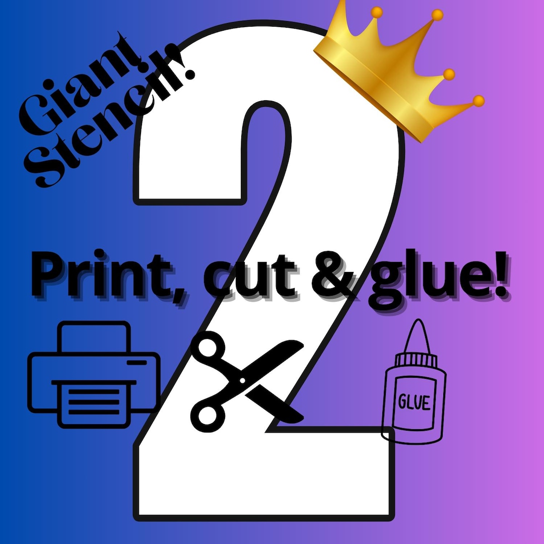 Giant Number 2 Stencil Template - Printable Large Number for Crafts ...