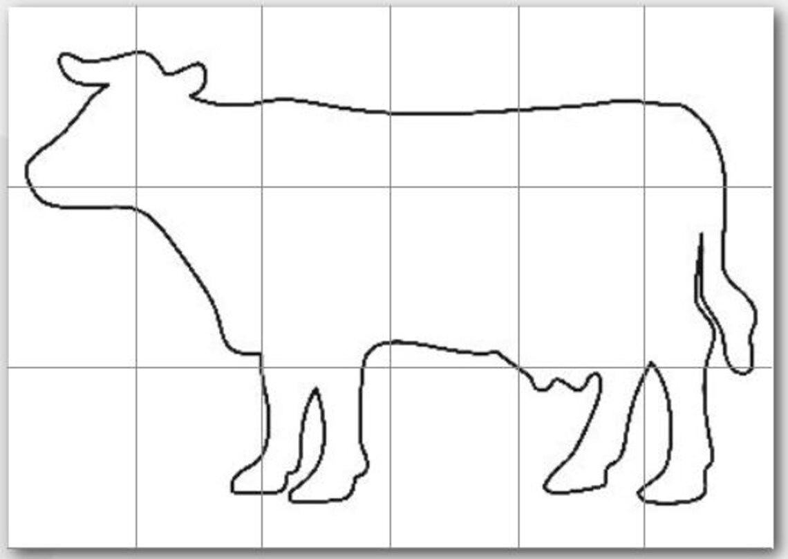 Giant Cow Stencil Template - Printable Large Animal Outline for Piñatas ...