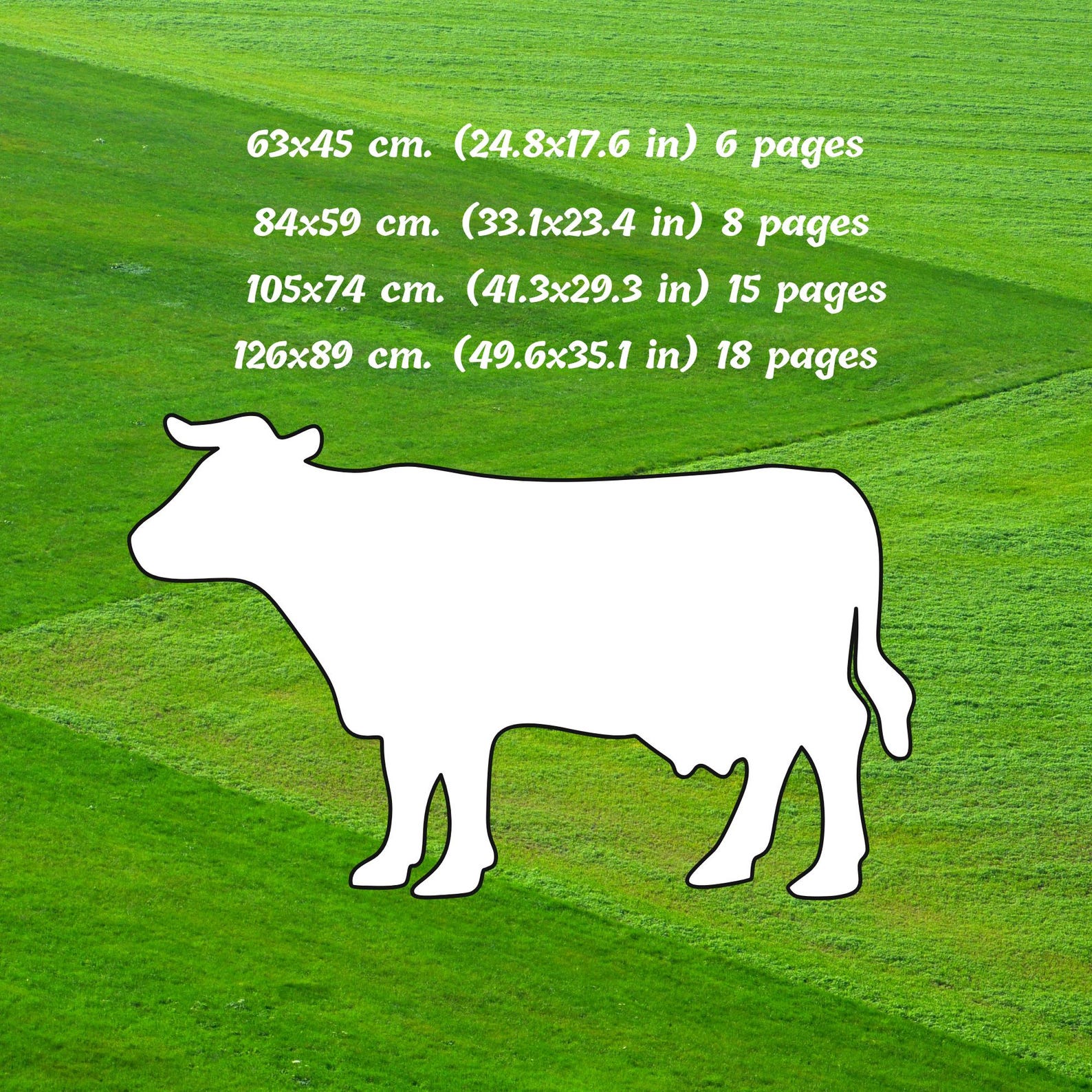Giant Cow Stencil Template: Printable Animal Outline for Crafts (PDF ...