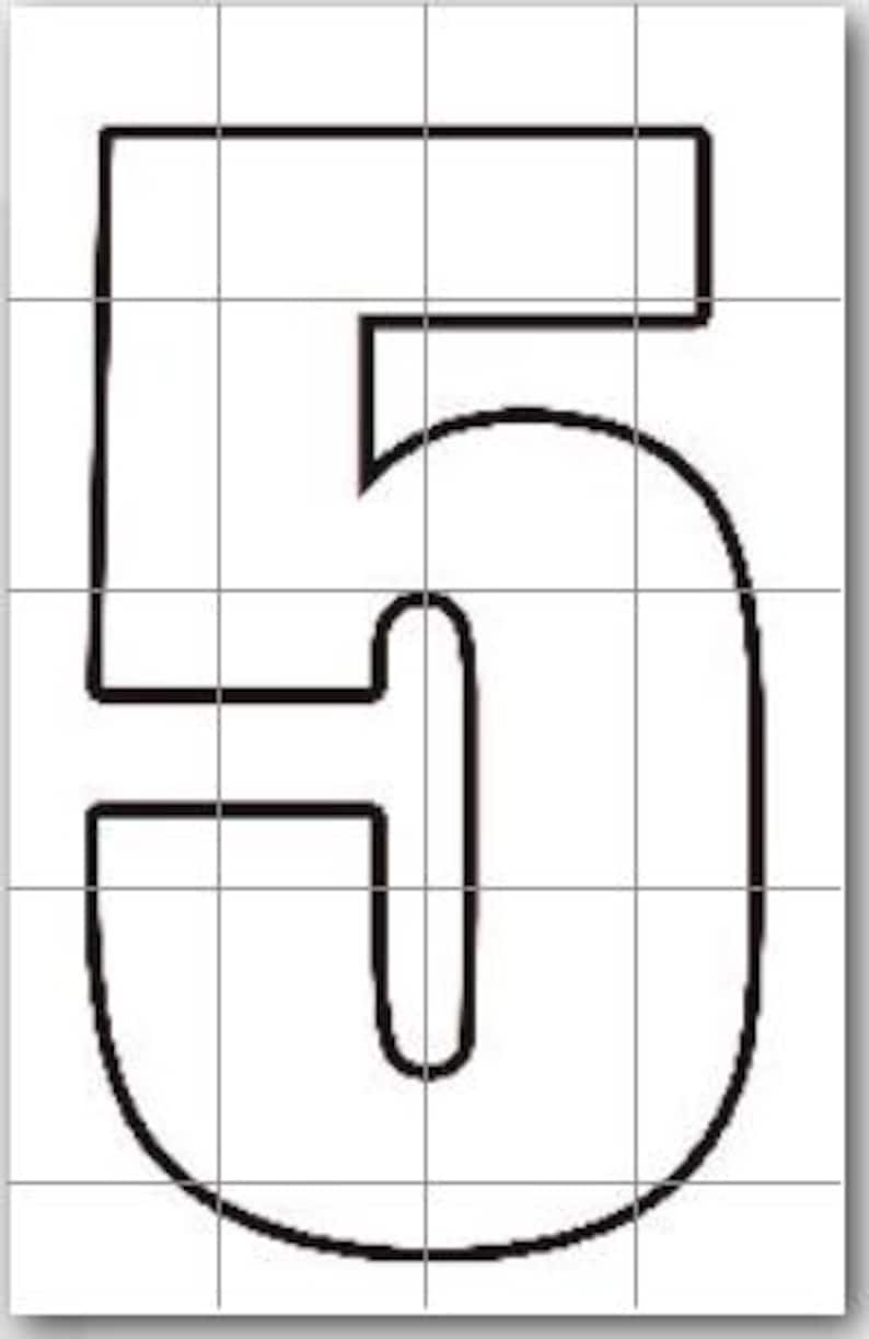 Giant Number 5 Stencil Template - Printable Large Number for Crafts ...