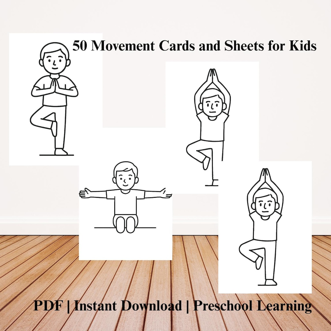 Kids Movement Cards: Exercise Game for Home, Preschool (printable PDF ...