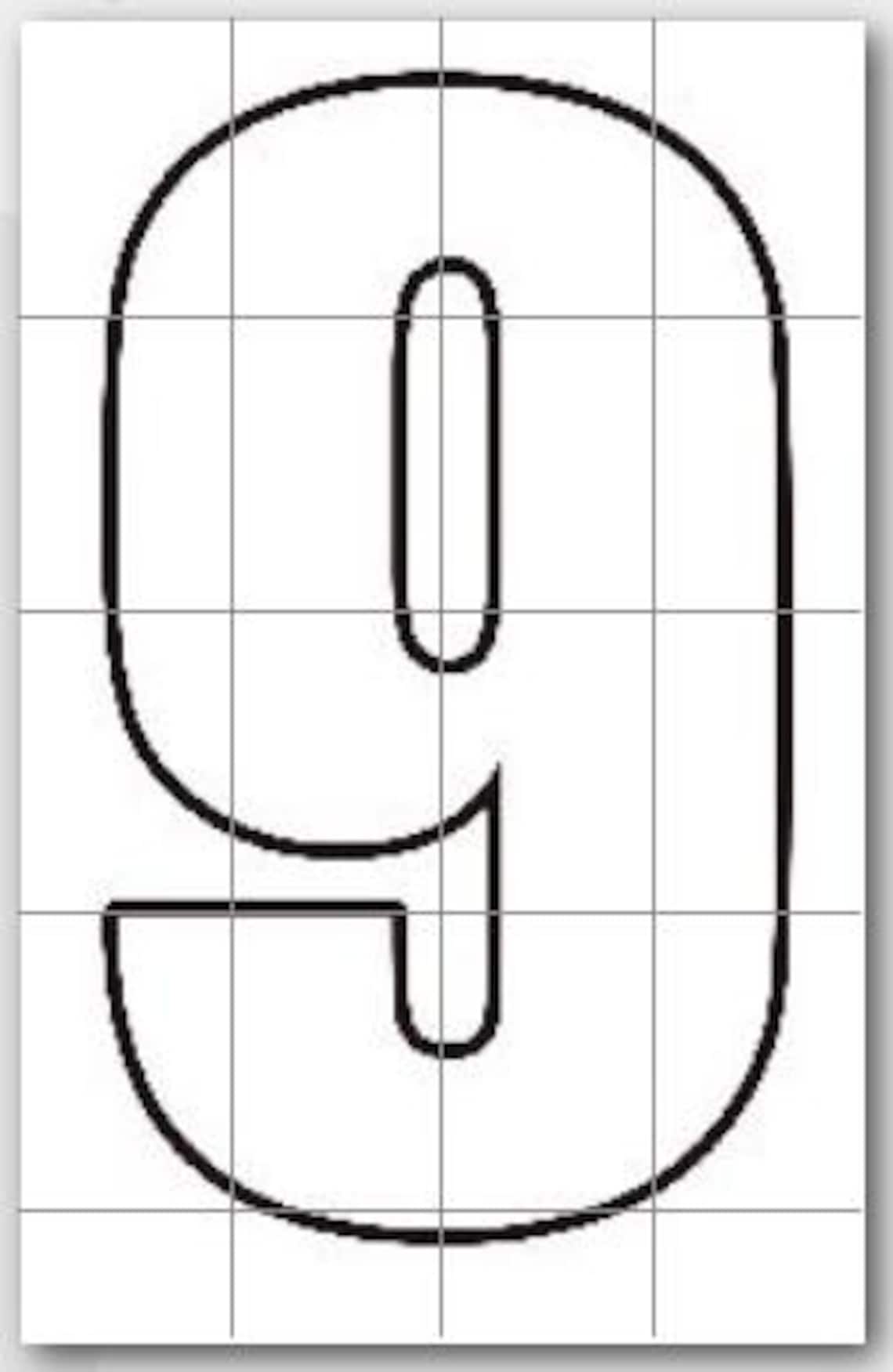 Giant Number 9 Stencil Template - Printable Large Number for Crafts ...