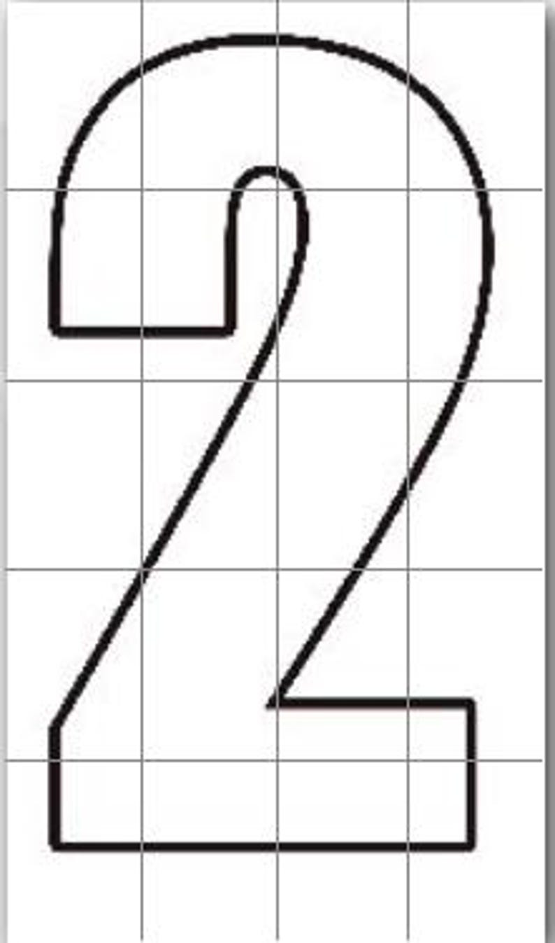Giant Number 2 Stencil Template - Printable Large Number for Crafts ...