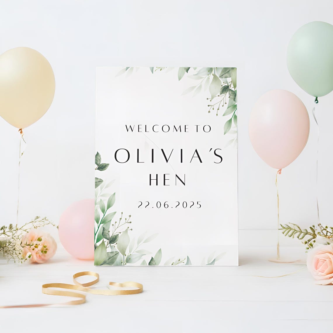 Hen Party Printable Sign – Personalised Bride Name, Bachelorette Party ...