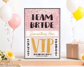 Hen Party Printable Sign – Personalised Bride Name, Bachelorette Party ...