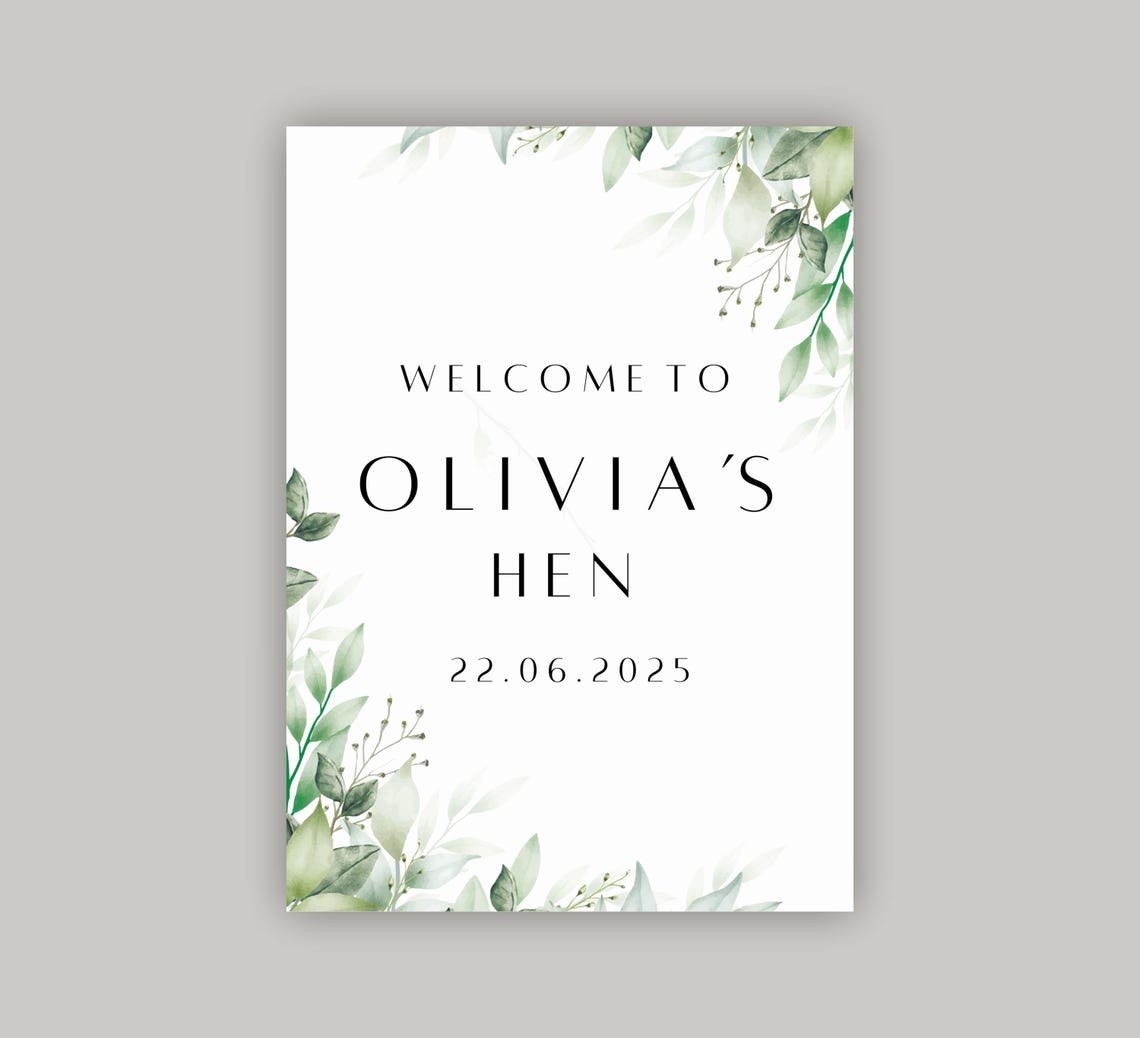 Hen Party Printable Sign – Personalised Bride Name, Bachelorette Party ...