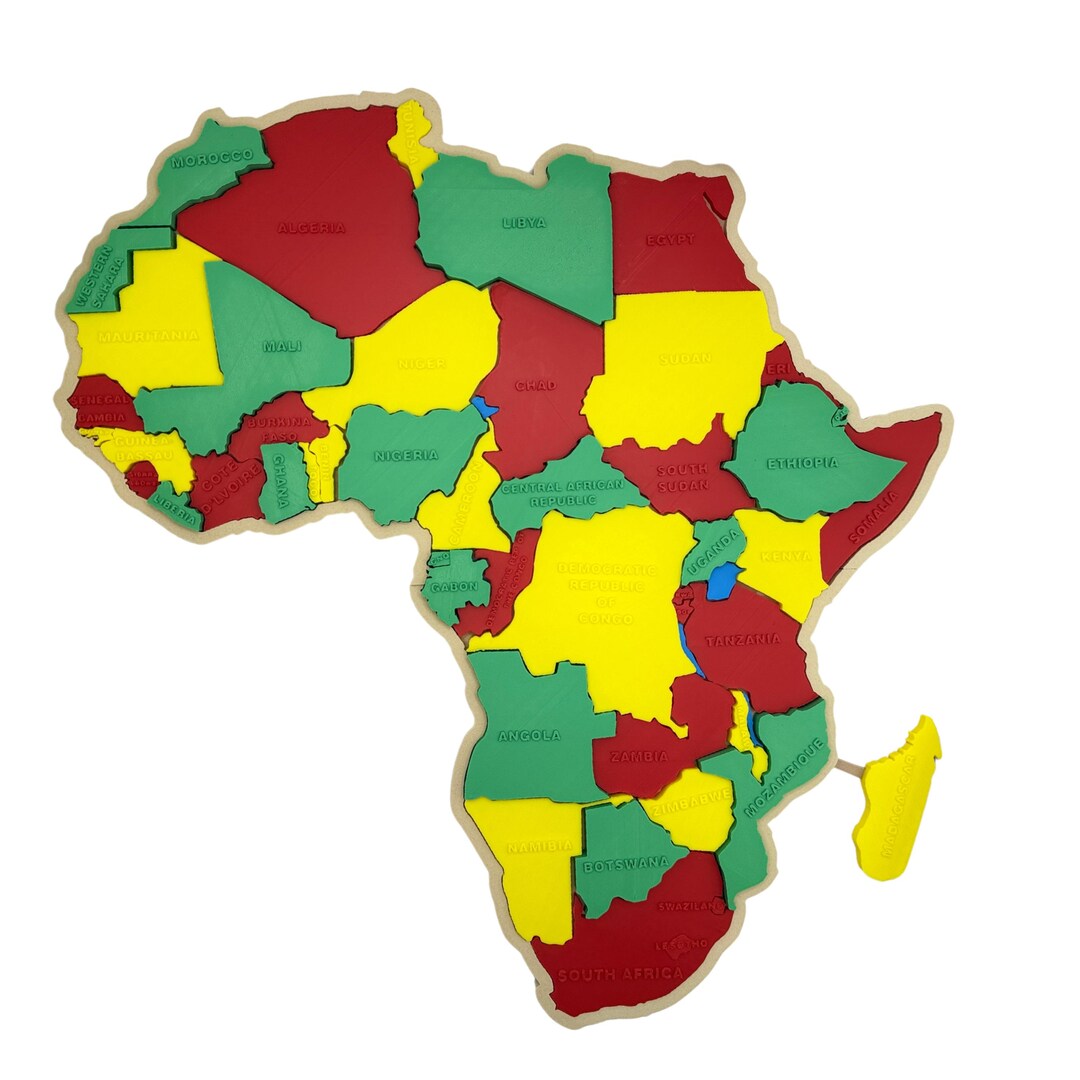 Africa Map Puzzle – 3D Printed Africa Map Game for Geography Lovers ...