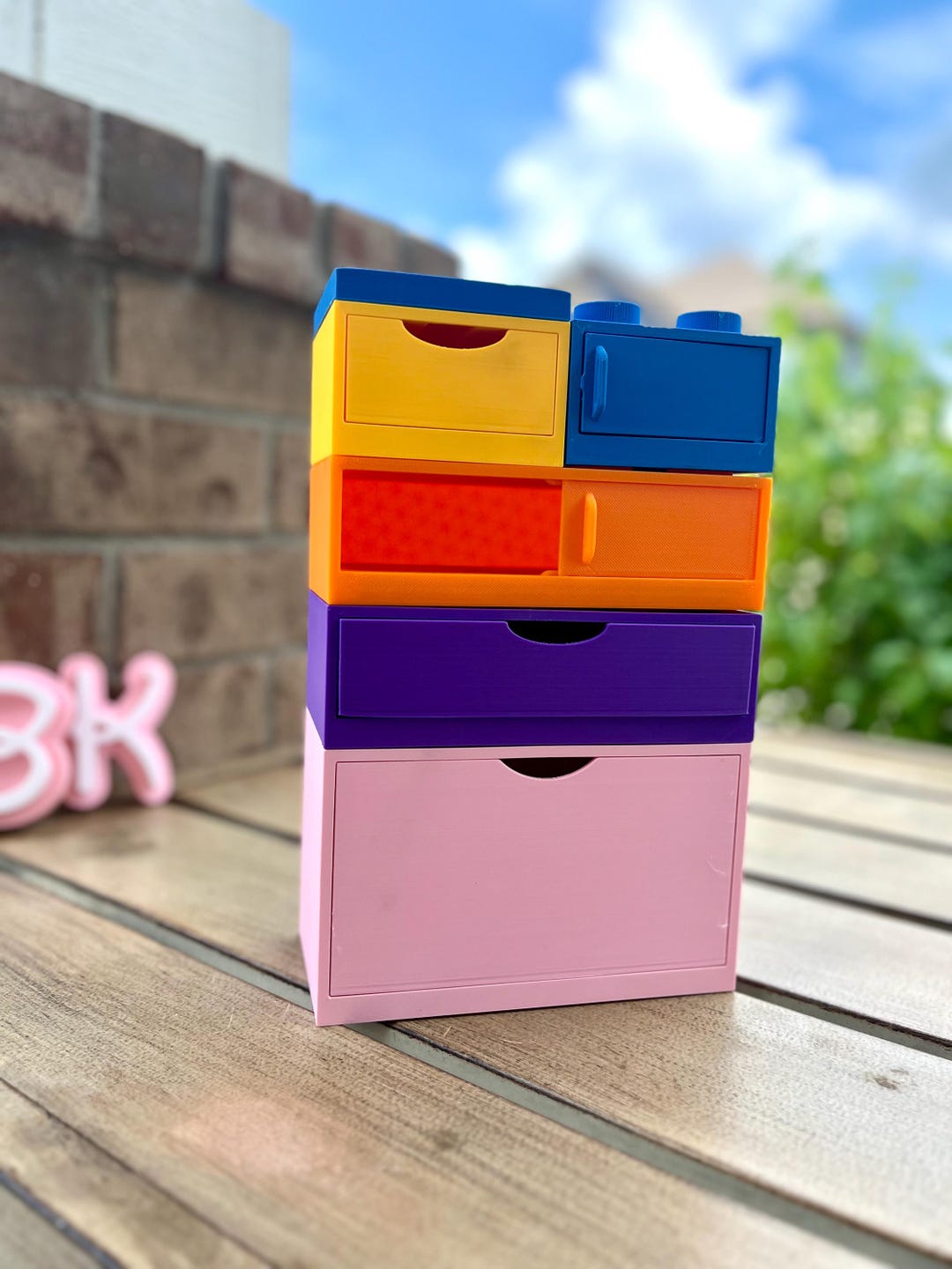 Customizable Stackable Big Brick Storage Bin With Topper | Organize ...