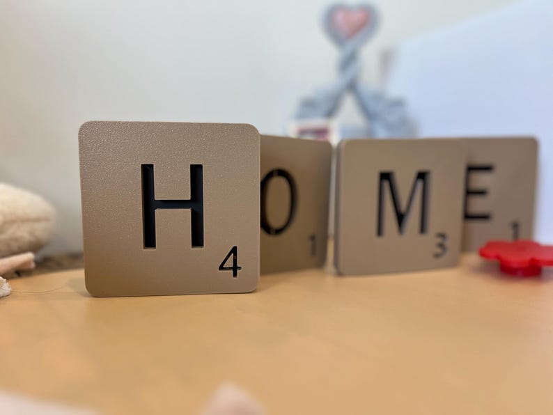 Scrabble Wall Decor Custom Letter Tiles for Home or Office | Rustic ...