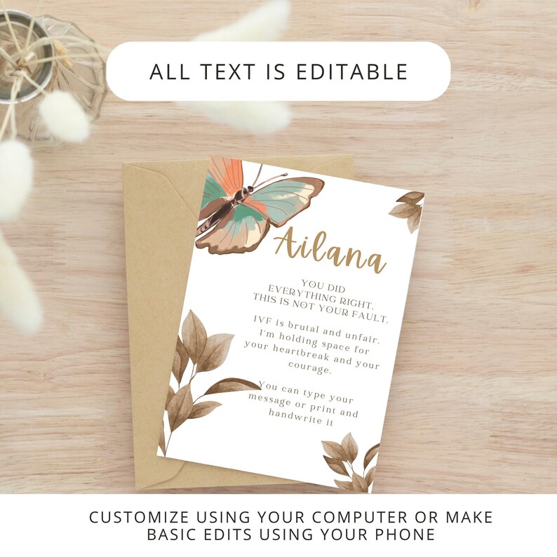 IVF Encouragement Cards: Printable Fertility Support Templates (digital ...