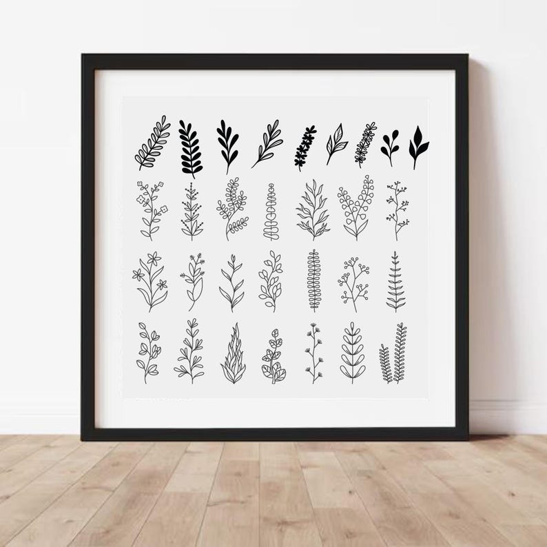 Floral Svg Bundle, Flower Png Bundle, Flowers Clipart Jpg, Wildflower ...