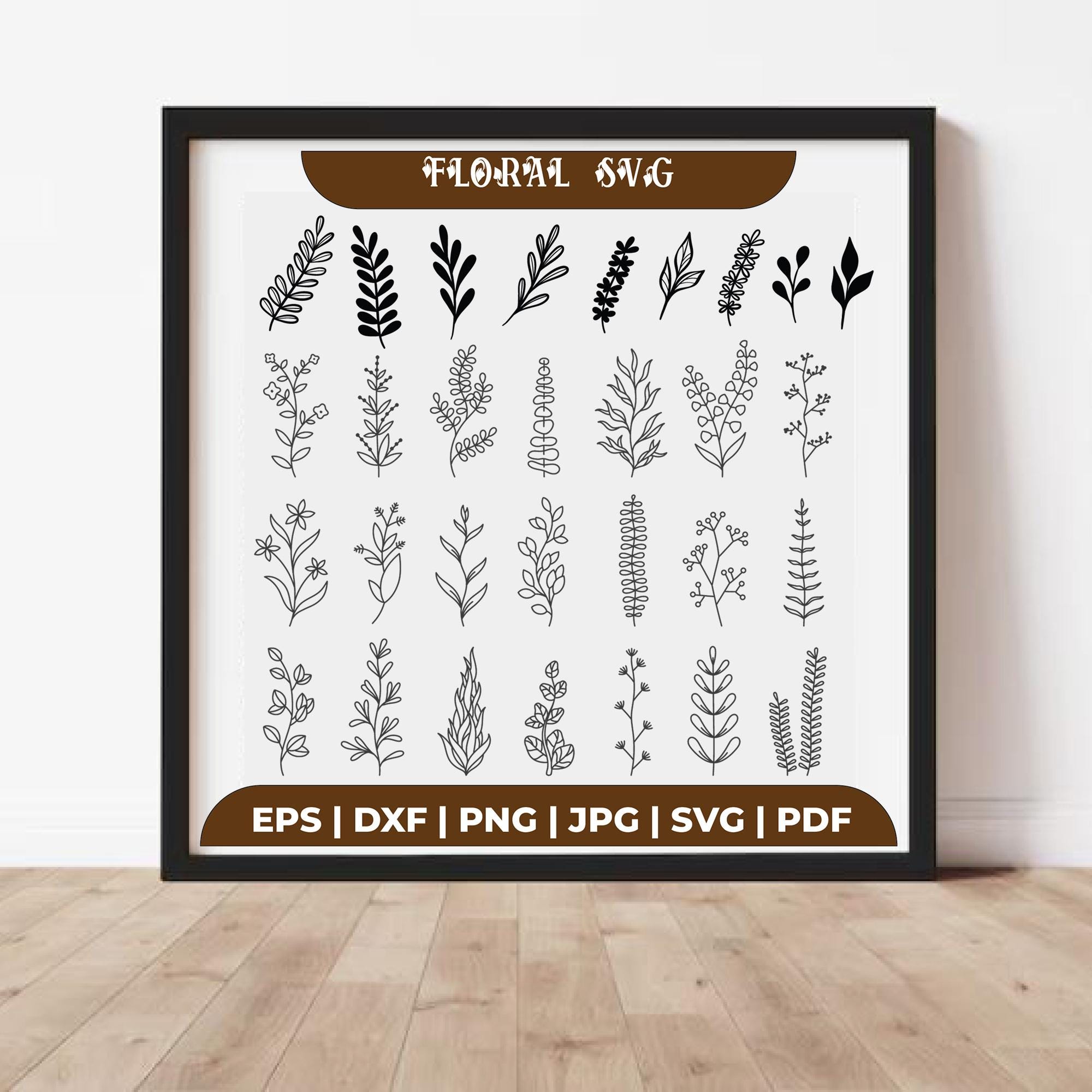 Floral Svg Bundle, Flower Png Bundle, Flowers Clipart Jpg, Wildflower ...