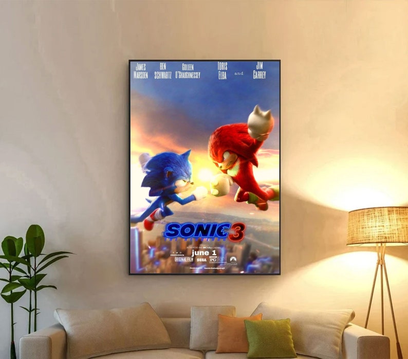 Sonic the Hedgehog 3 Poster Sonic the Hedgehog 3 Movie - Etsy India