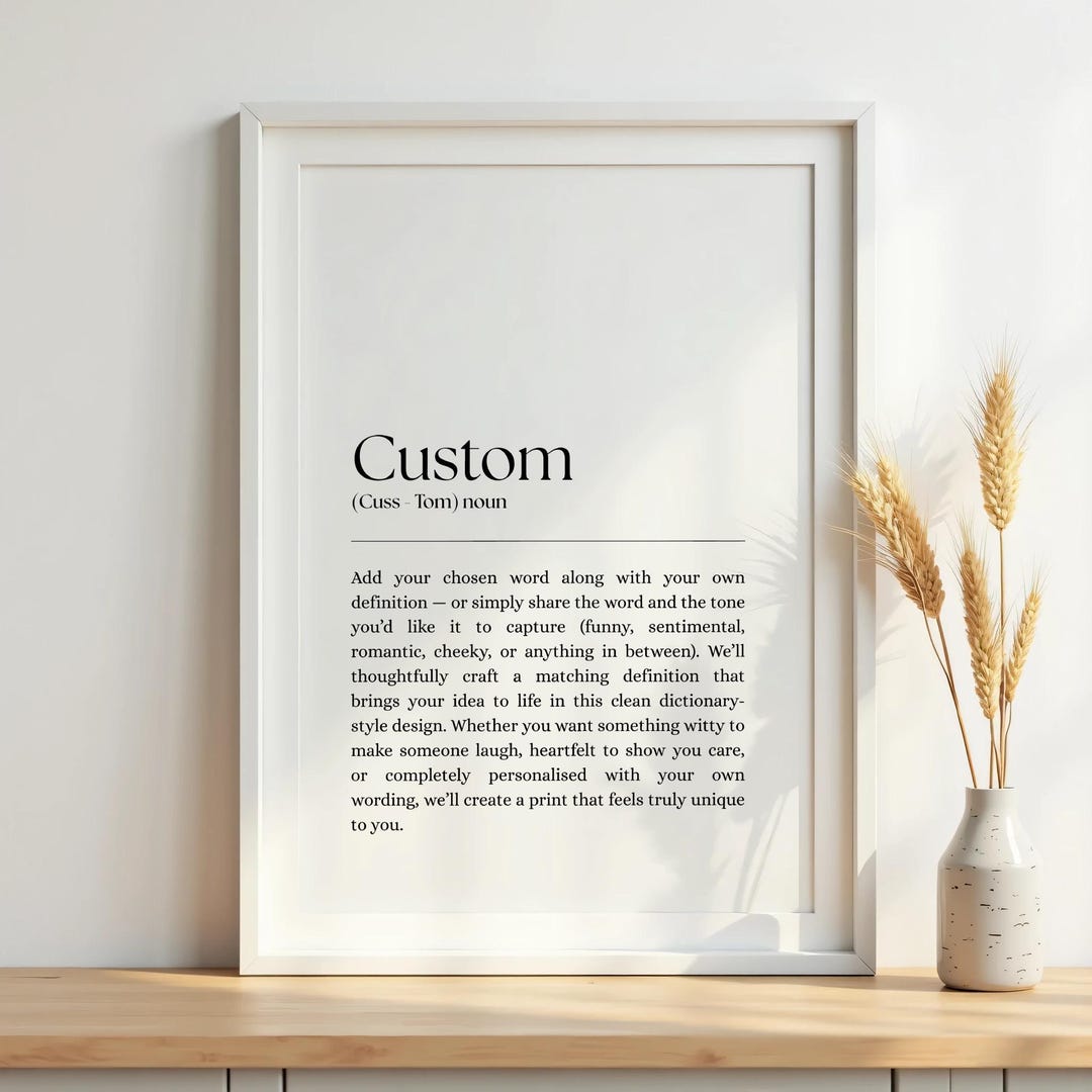 Custom Definition Print: Personalized Dictionary Style Wall Art ...