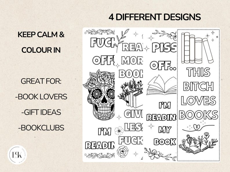 Sweary Colouring Bookmarks – Printable Funny Bookmarks for Adults ...