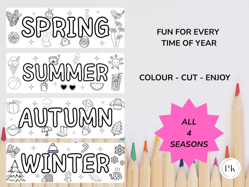 Seasonal Printable Bookmarks for Kids – Colouring Bookmark Set for ...