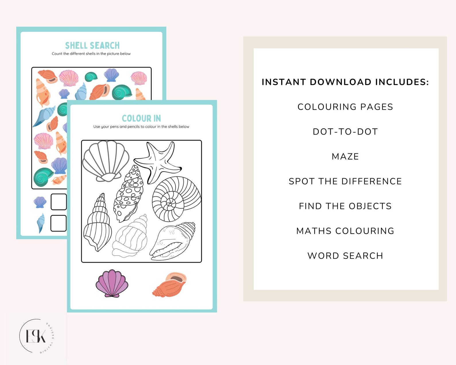 Under the Sea Activity Pack for Kids - Printable Colouring Pages, Word ...