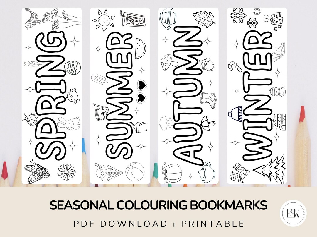 Seasonal Printable Bookmarks for Kids – Colouring Bookmark Set for ...