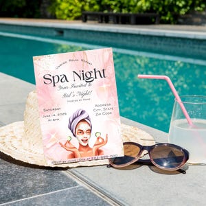 Spa Night, Girls Night, Unwind Relax Repeat, 5x7 Printable & Mobile ...