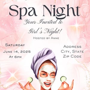 Spa Night, Girls Night, Unwind Relax Repeat, 5x7 Printable & Mobile ...