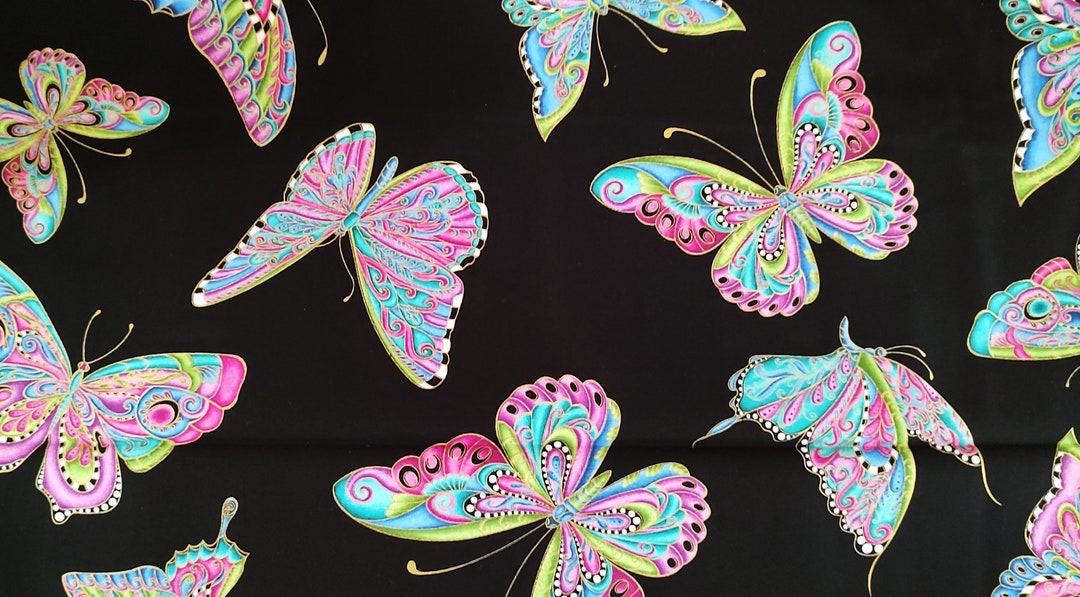 Butterfly Fabric Alluring Butterflies Benartex Fabrics - Etsy