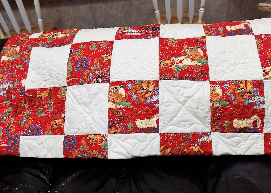 Handmade Quilt Red and White Bed and Throw Patchwork Quilt - Etsy