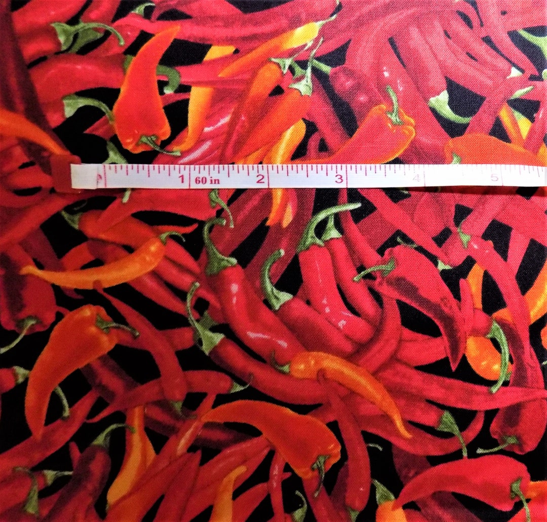 Red Chili Pepper Fabric Timeless Treasures Cotton Fabric - Etsy