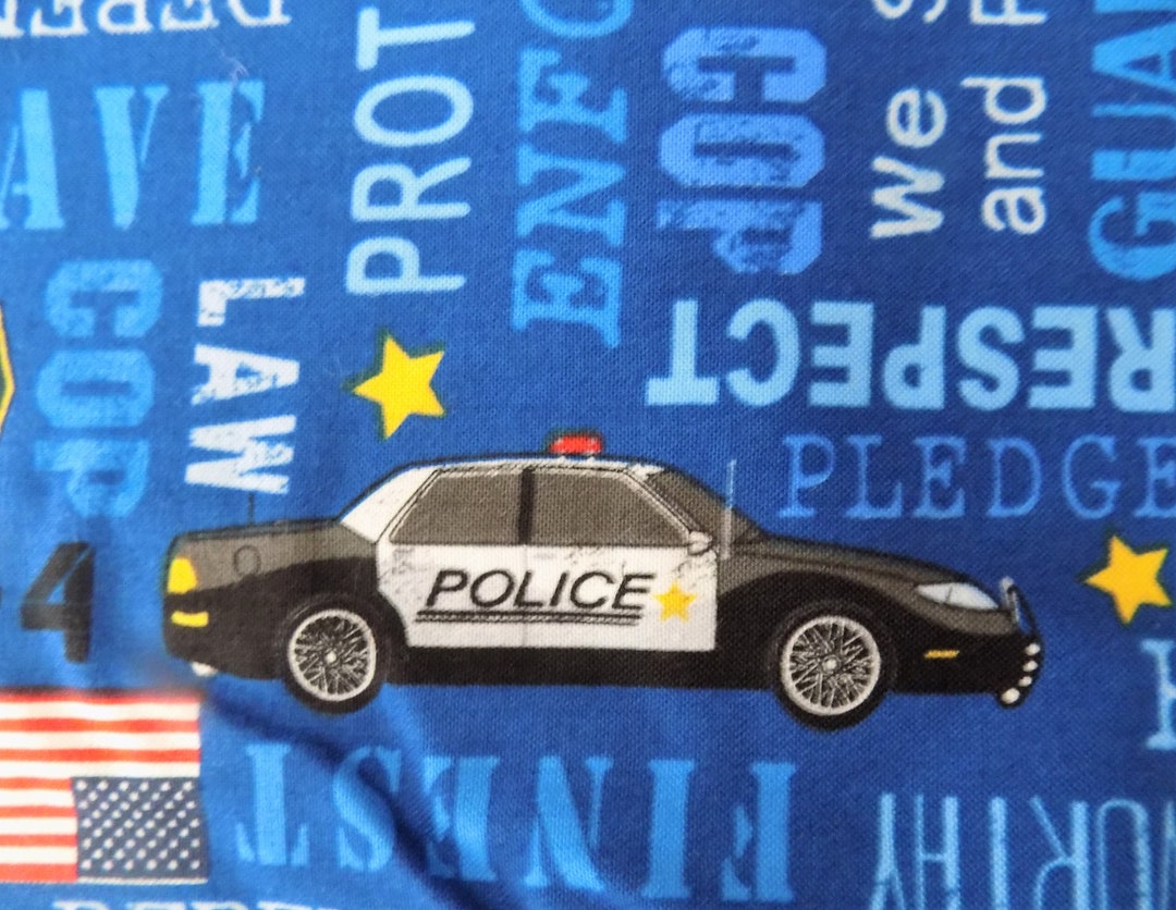 Timeless Treasures Police Fabric Cop Officer American Heroes Fabric 100 ...