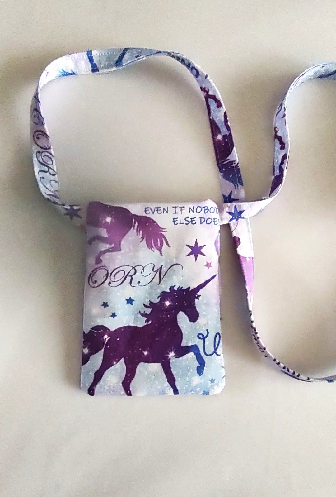 Flip Phone Pouch Soft Pouch Unicorn Fabric Cell Phone Case With Lanyard ...