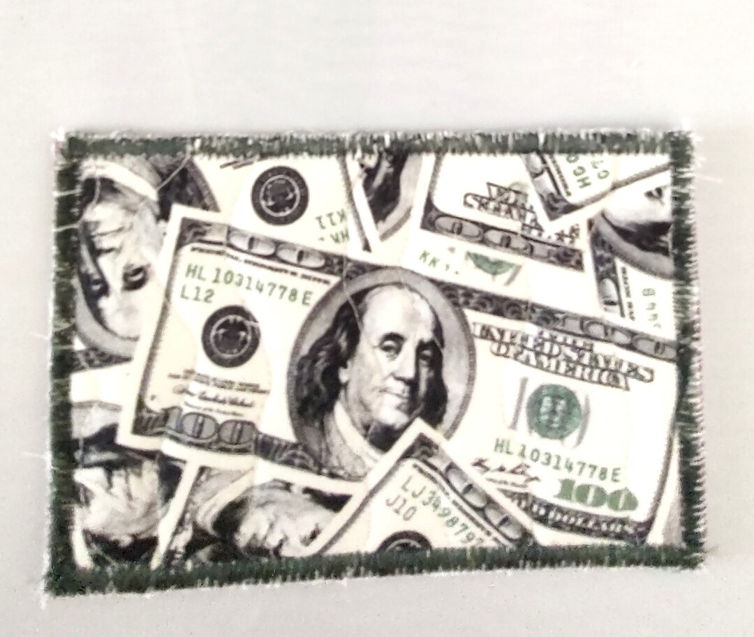Quilted Postcard: Money Fabric, Handmade - Etsy