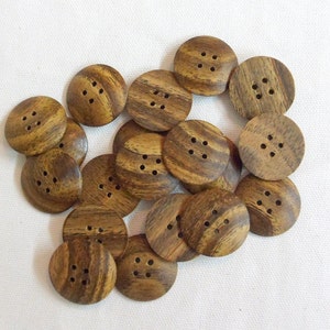 Handmade Wood Buttons 1 Inch Natural Color Buttons Bocote Wood - Etsy