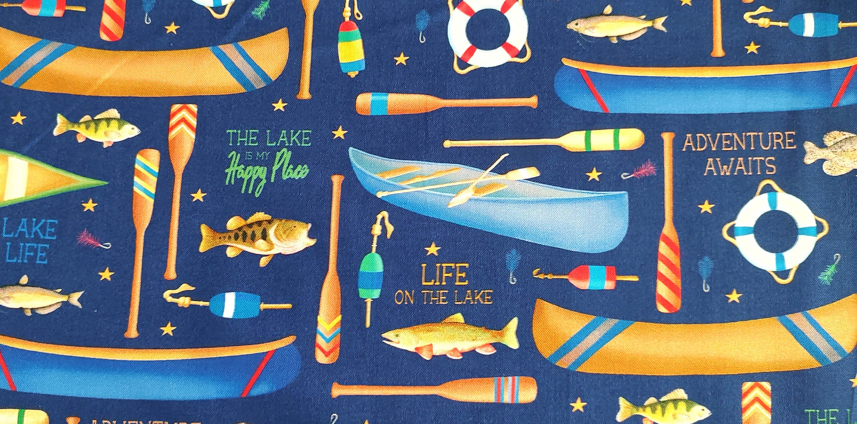 Canoe Fabric: Lake Life Cotton, Benartex Sewing & Quilting Supply - Etsy