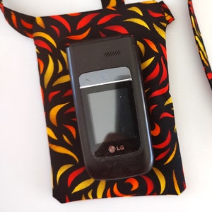 Flip Phone Pouch Soft Pouch Black Fabric Cell Phone Case With Lanyard ...