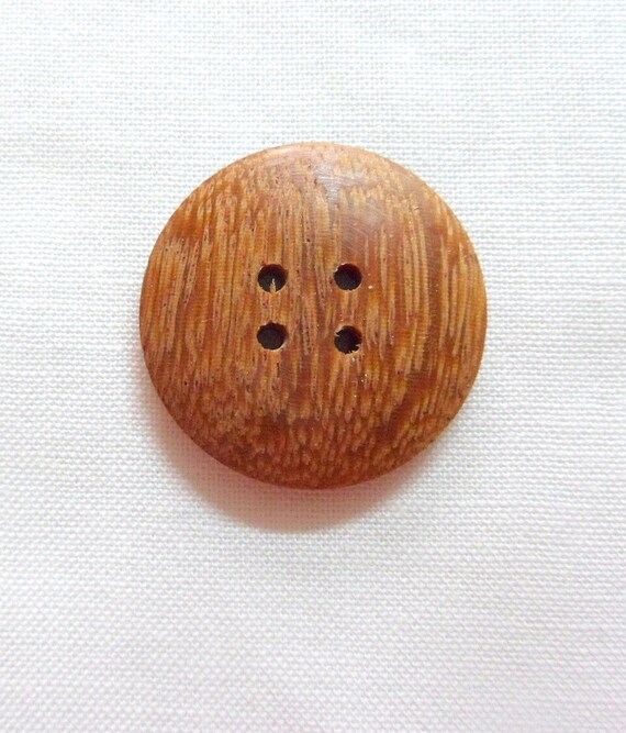 Buttons Teak Wood Buttons 1 Round Buttons Handmade from | Etsy