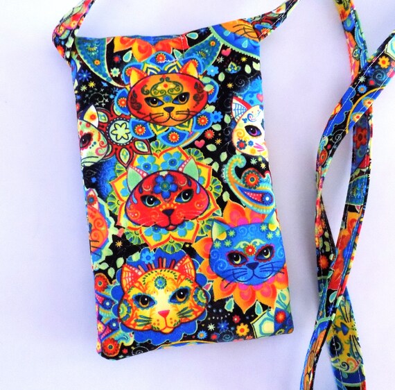 Smart Phone Pouch Fabric Mobile Phone Soft Case With Lanyard - Etsy