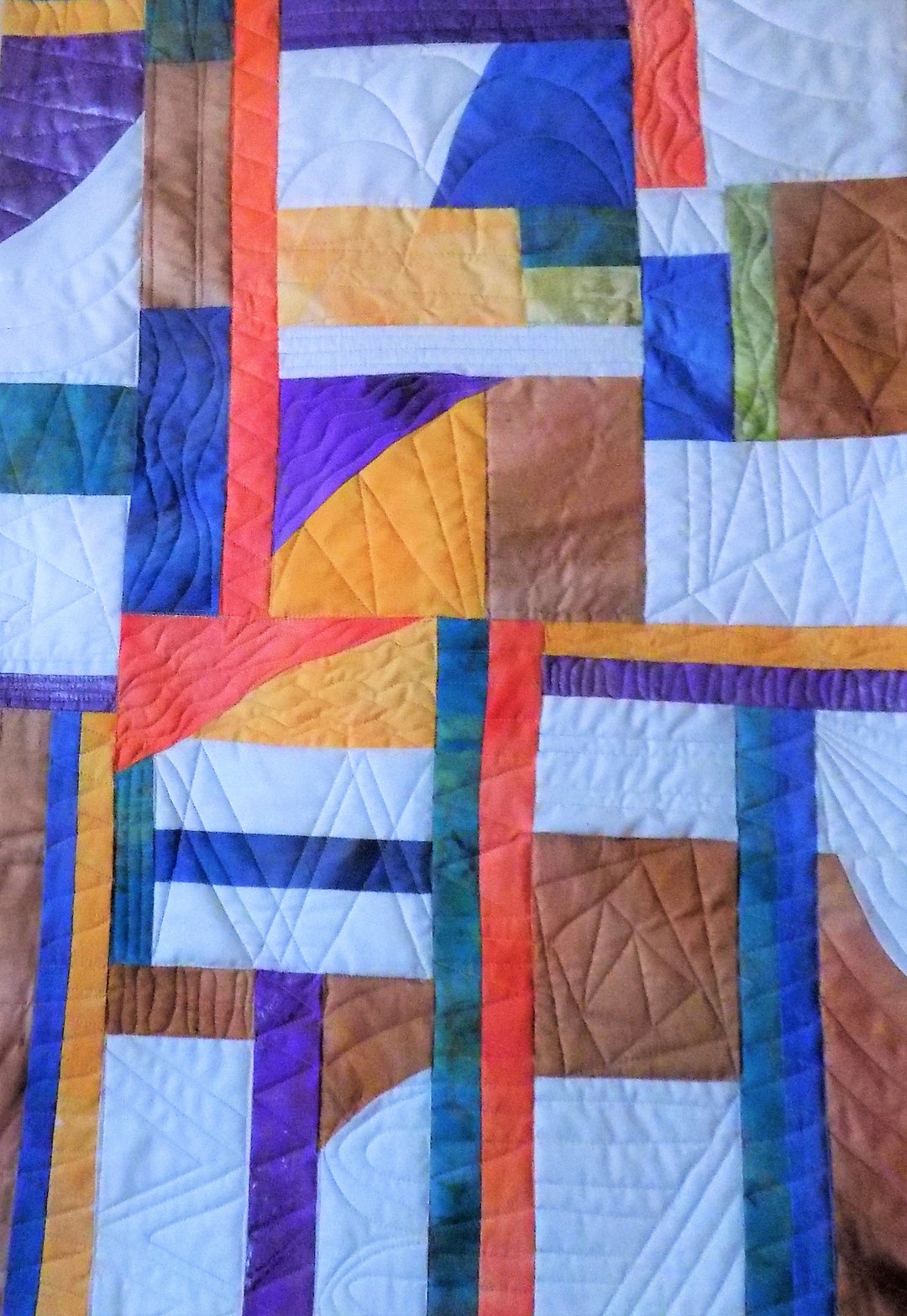 Contemporary Wall Quilt Hand Painted Fabric Original Design - Etsy