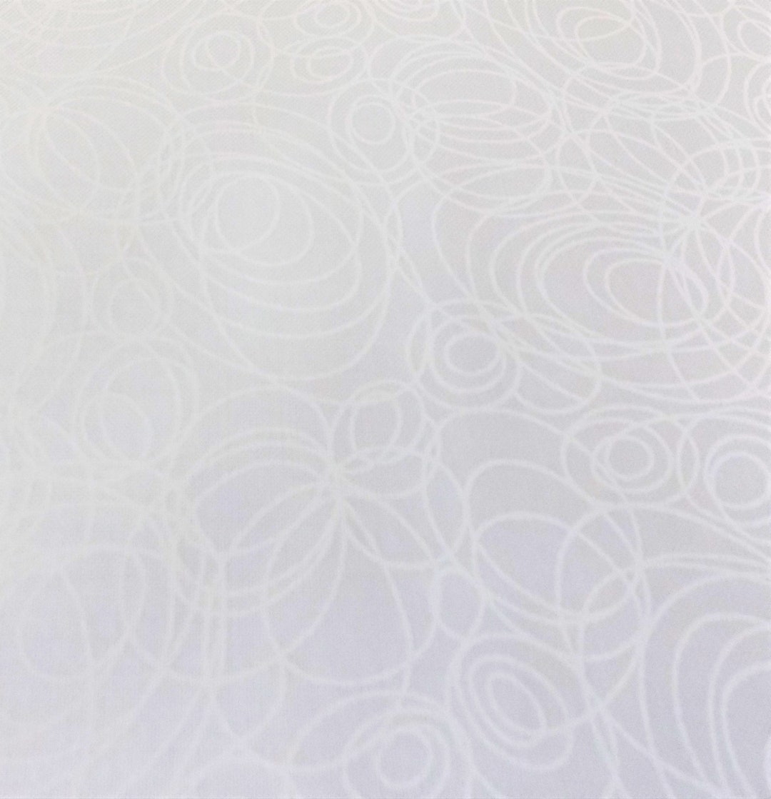 White on White Fabric Circles Material - Etsy