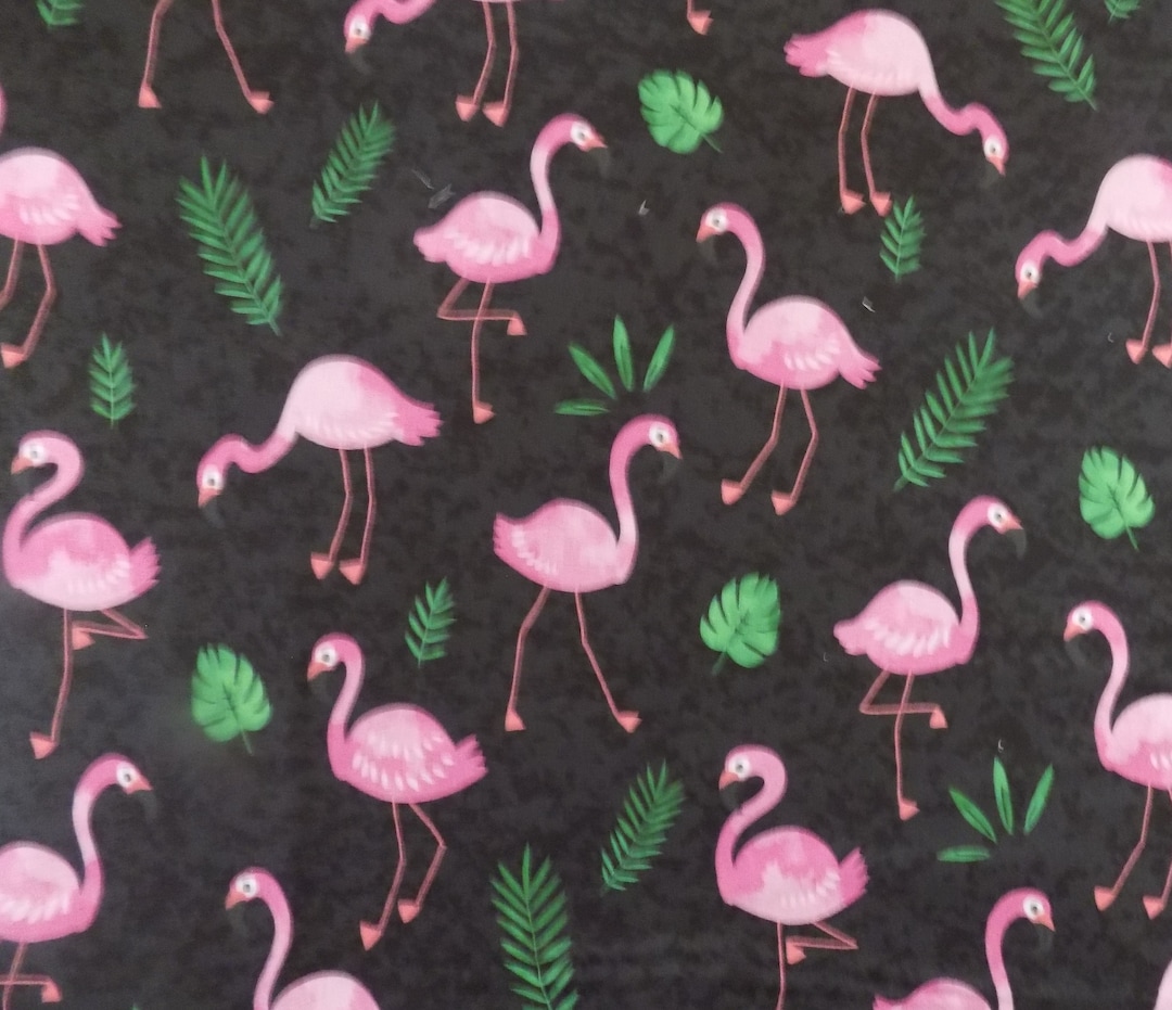 Pink Flamingo Fabric: Flamingo Frenzy, Cotton Sewing Material - Etsy