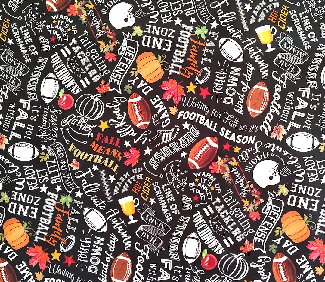 Football Fabric: Fall Tailgate Game Day Cotton Material - Etsy