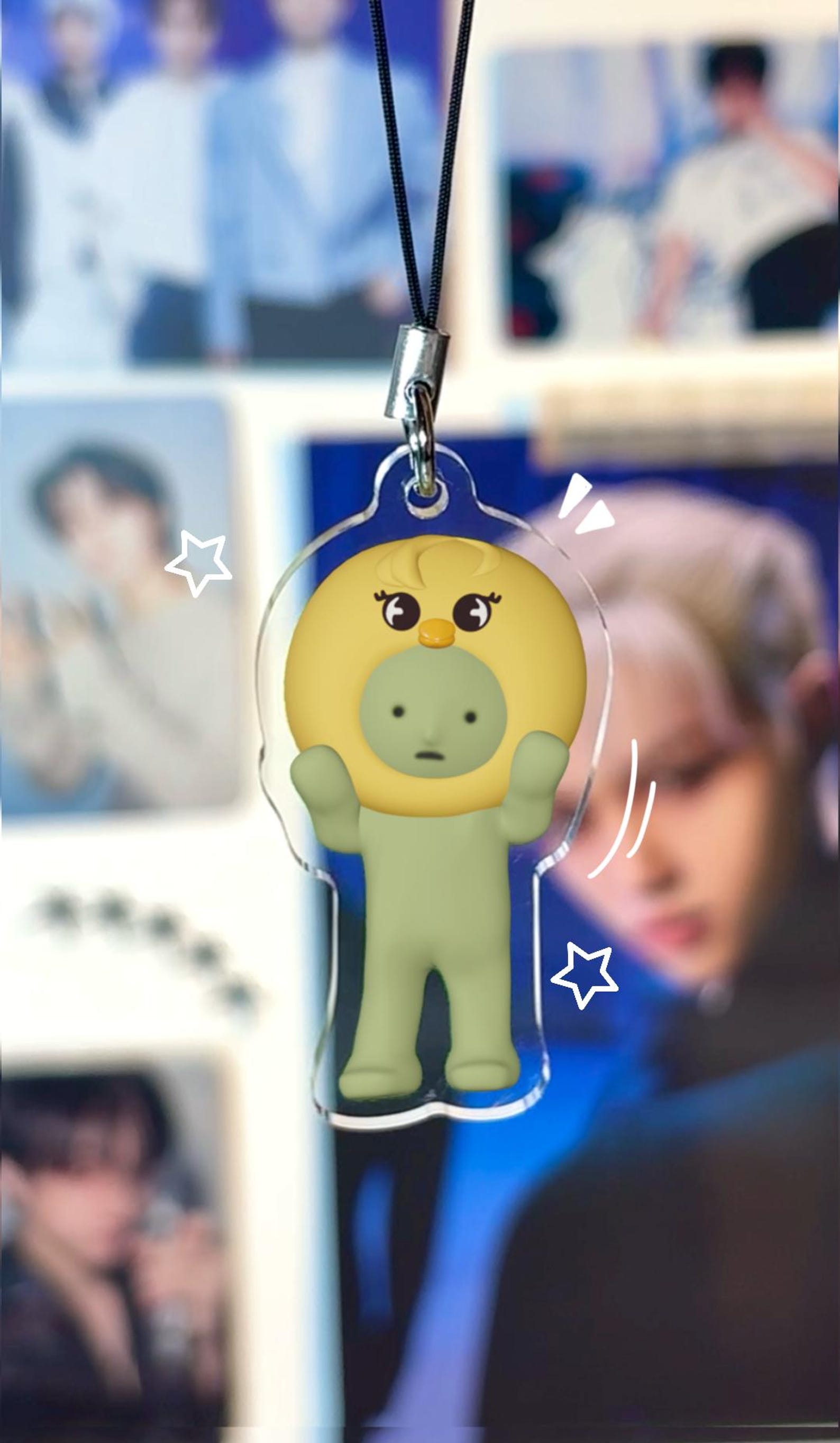 Bbokkari X Smiski Phone Charm | Felix, Stray Kids, Skzoo, Acrylic, Cute ...