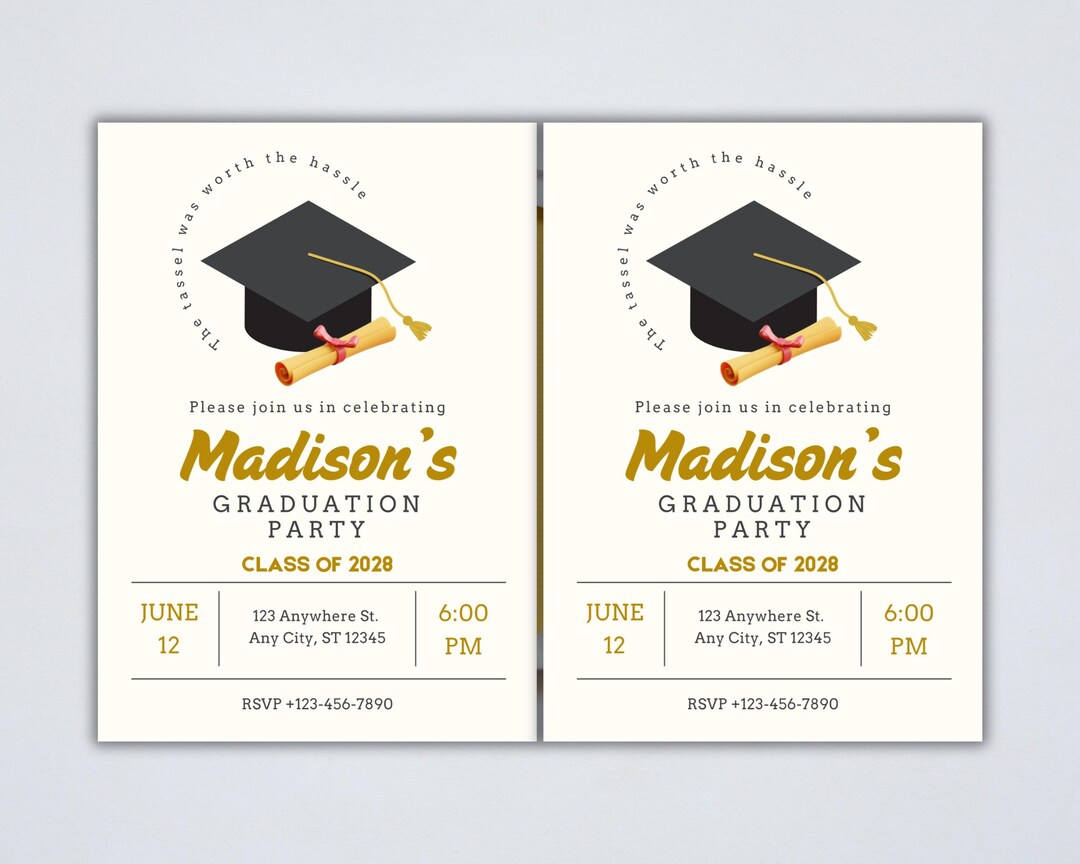 Editable Graduation Party Invitation | Class of 2025 Editable Template ...