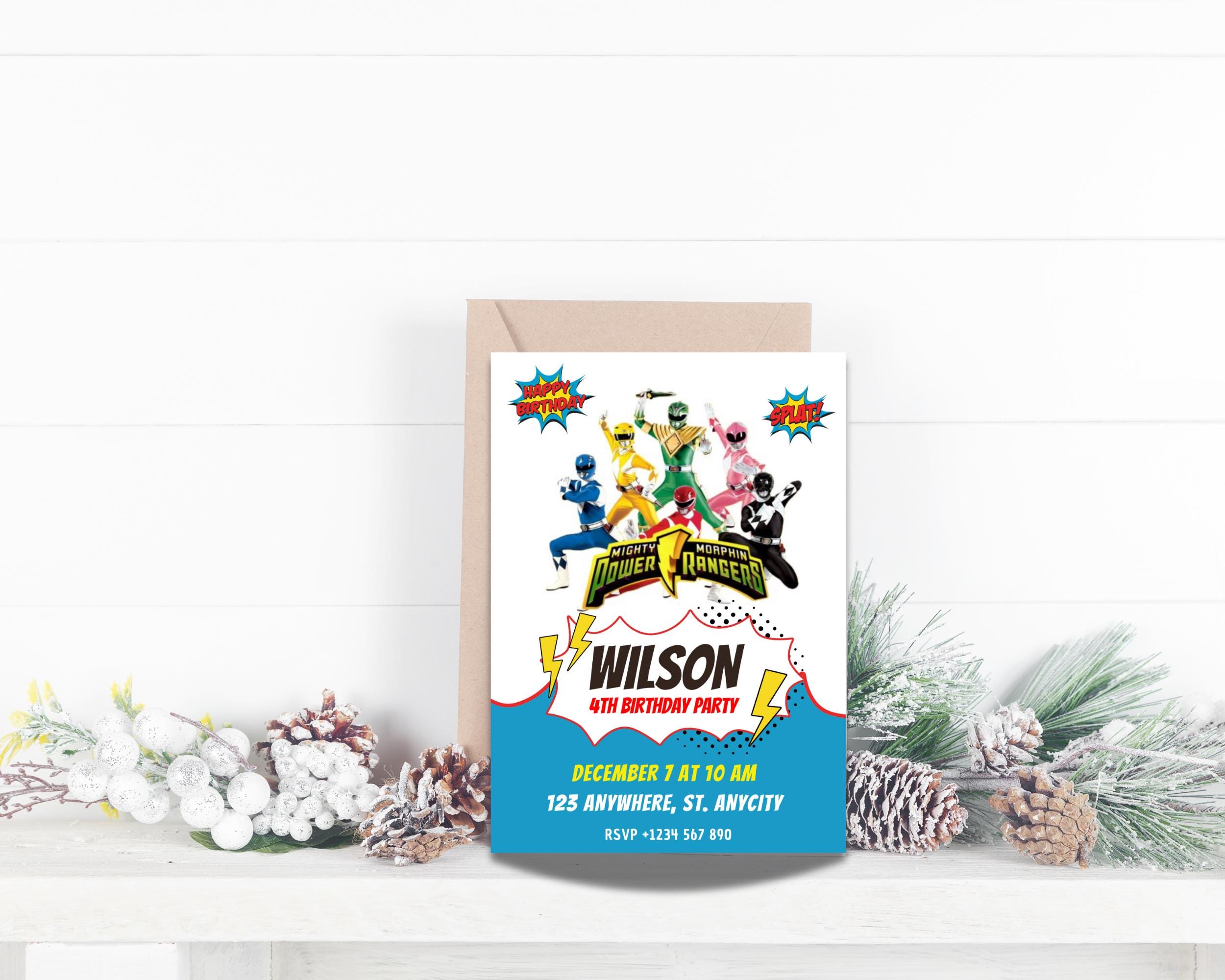 Power Rangers Birthday Invitation | Editable Party Invite Template ...